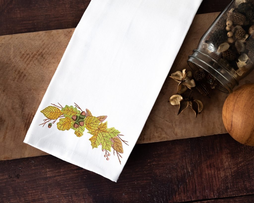 Branch Embroidery Design | Beautiful Autumn Leaves