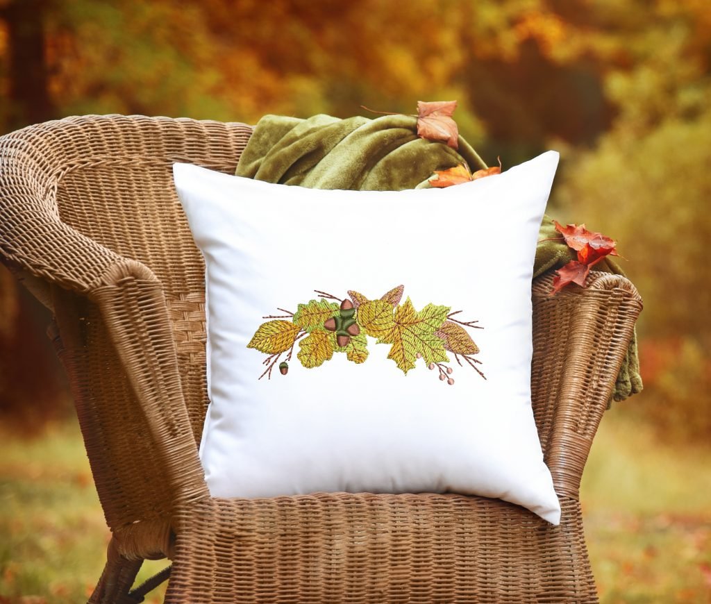 Branch Embroidery Design | Beautiful Autumn Leaves