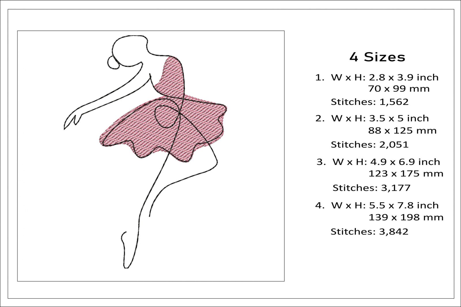 Ballerina Embroidery Design – Embroidery Escape