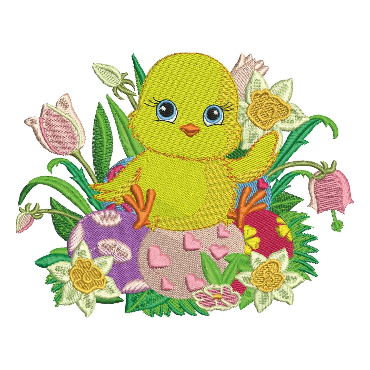 Easter Chick Embroidery Design – Spring Embroidery Pattern