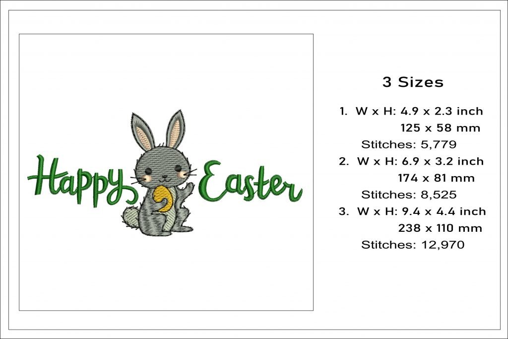 Bunny Embroidery Design | Happy Easter