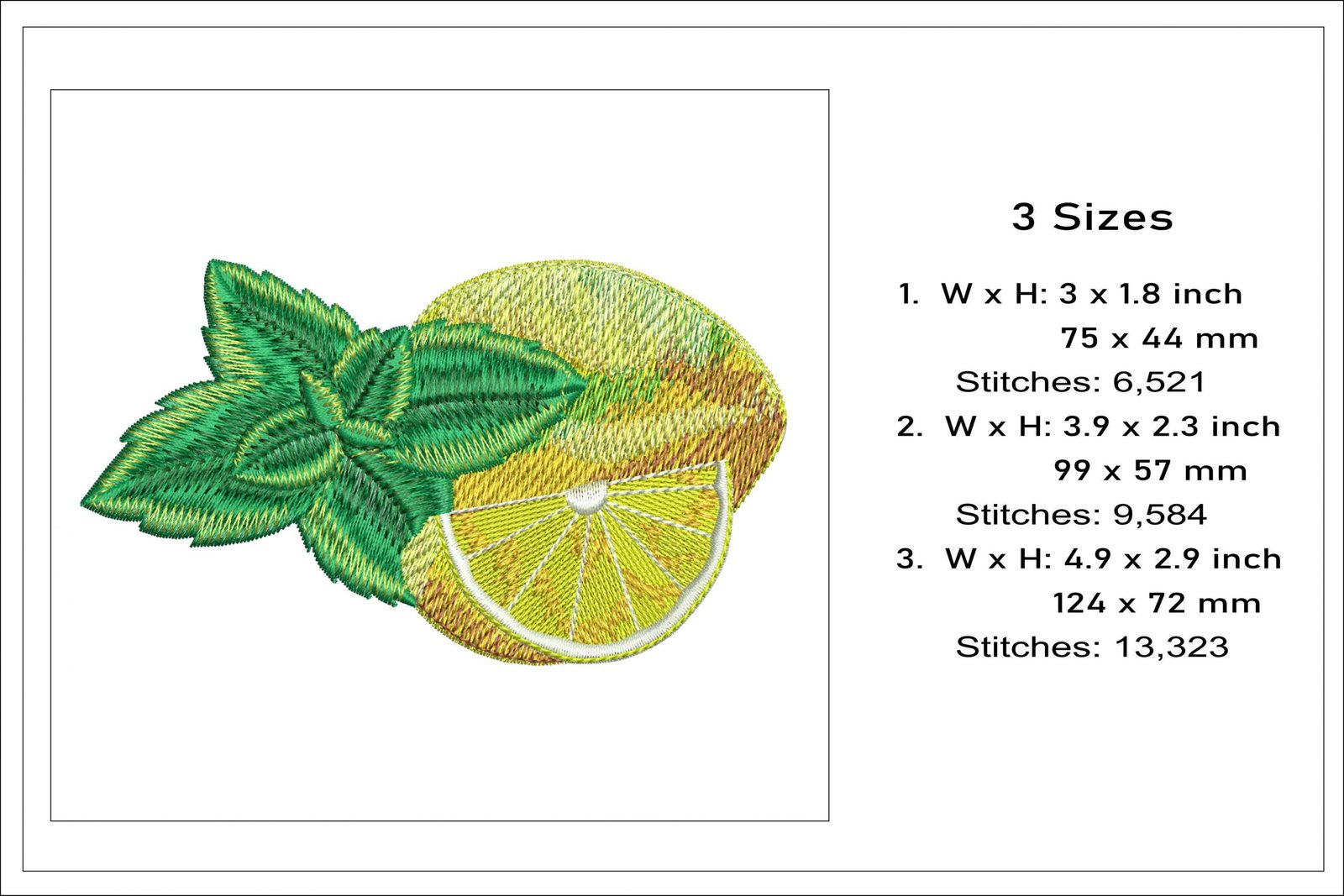 Lemon Embroidery Design – Embroidery Escape