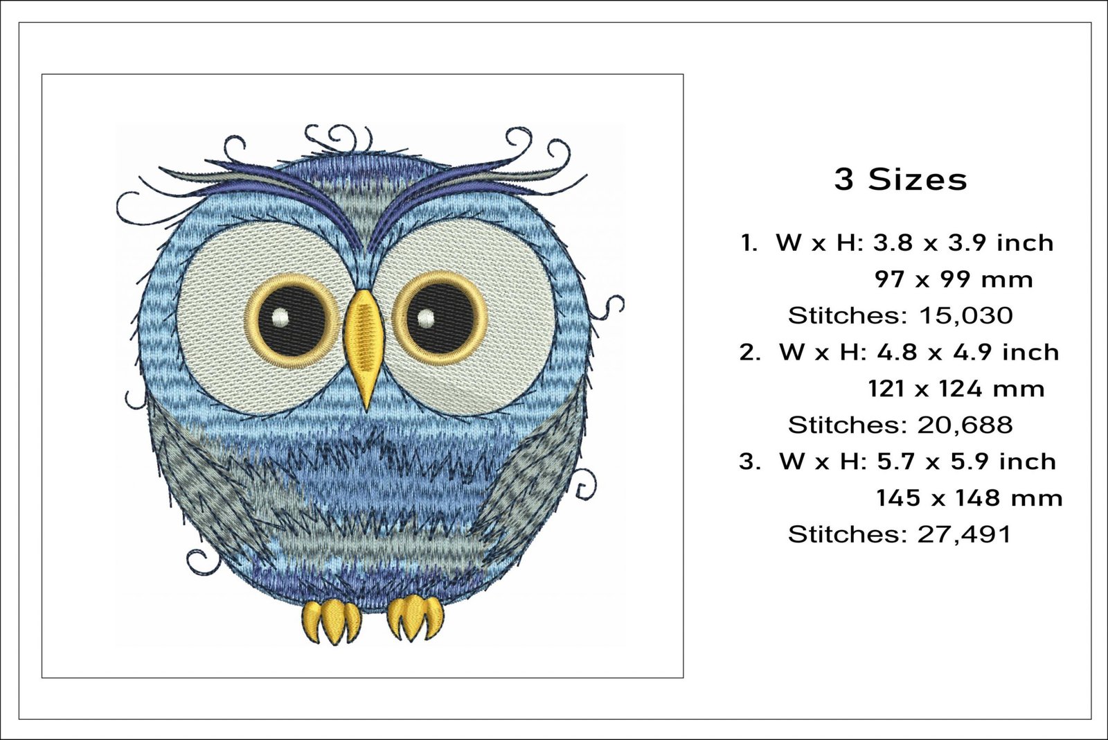 Owl Embroidery Design – Embroidery Escape