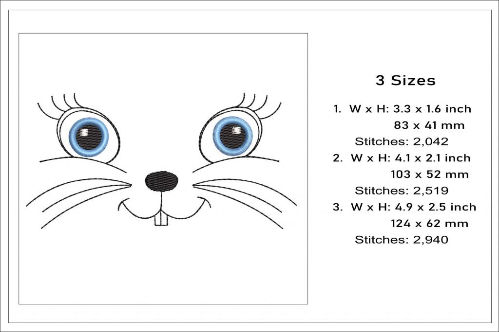 Bunny Embroidery Design | Rabbit Face