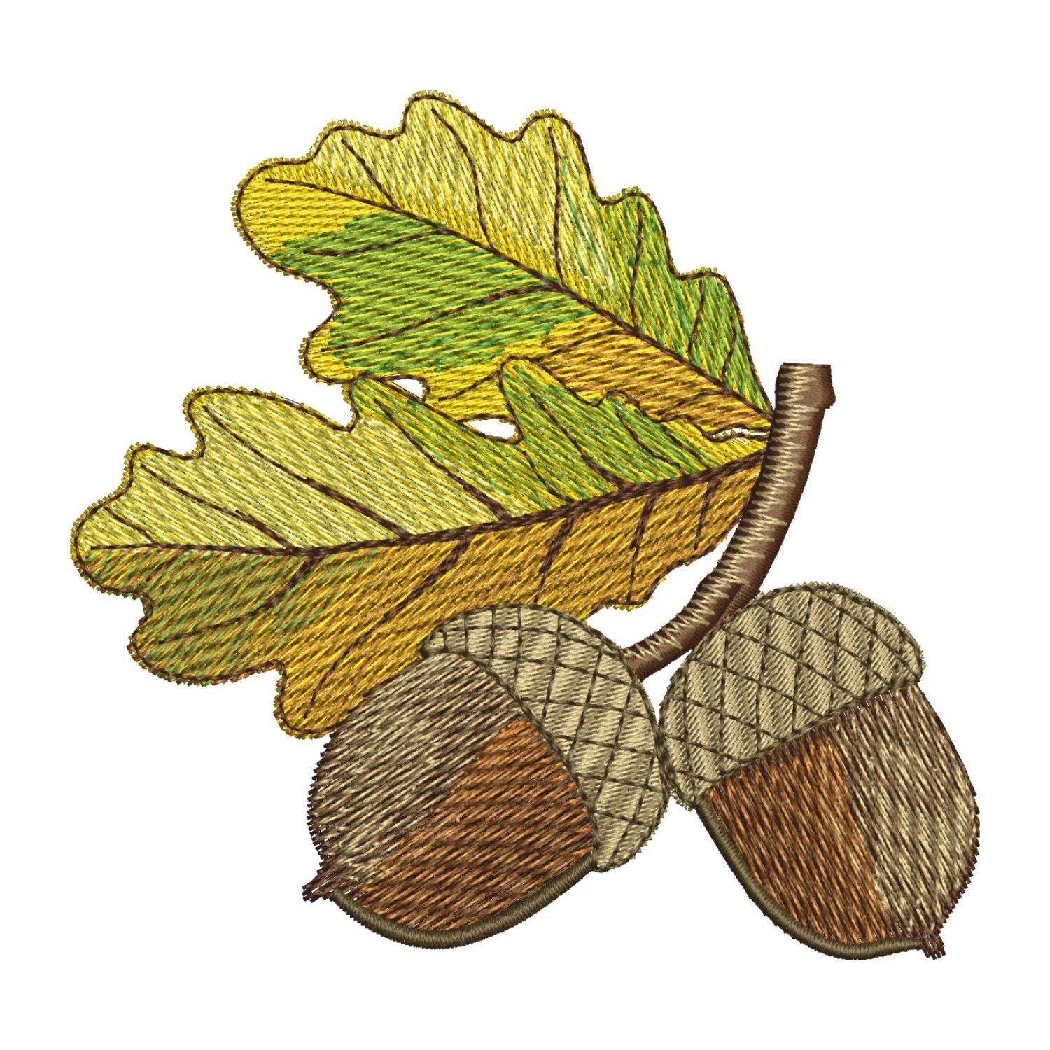 Acorn Branch Embroidery Design – Nature Embroidery