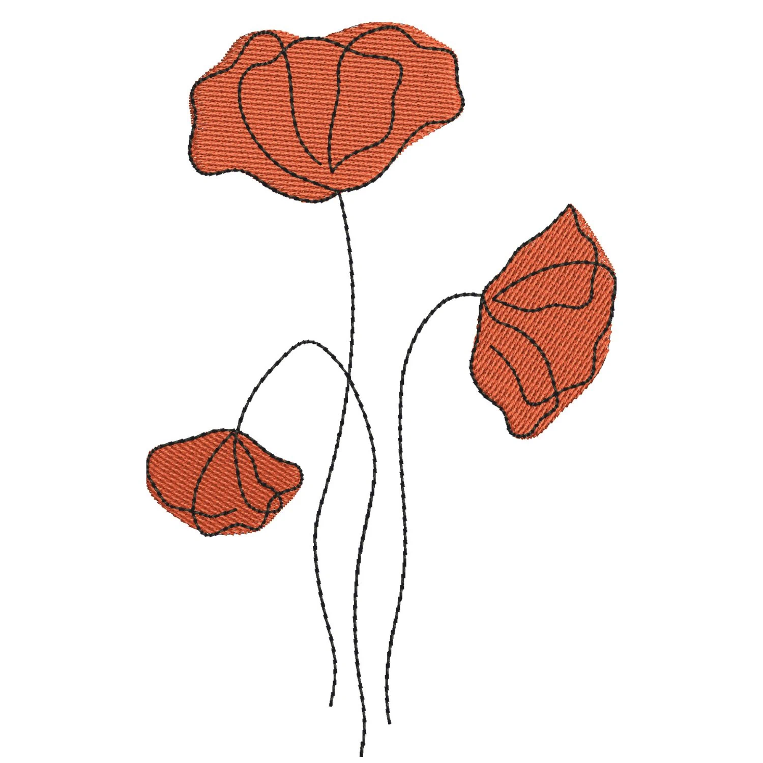 Poppy Embroidery Design – One Line Embroidery