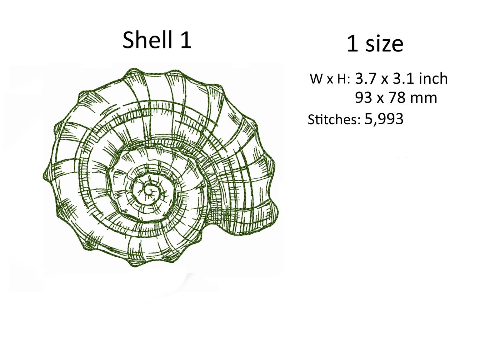 Shell Sketch Embroidery Design Bundle