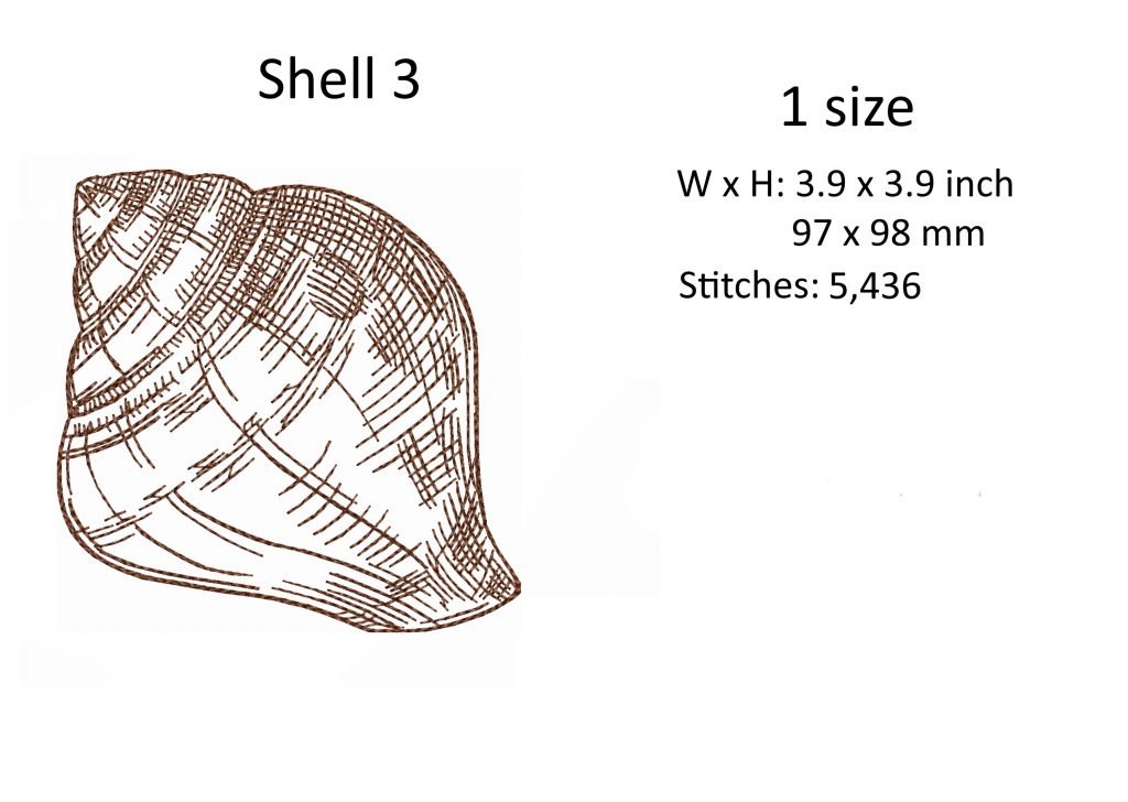 Shell Sketch Embroidery Design Bundle