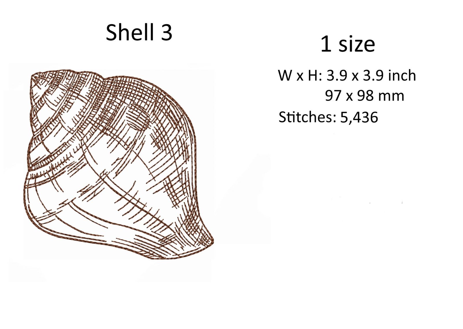 Shell Sketch Embroidery Design Bundle