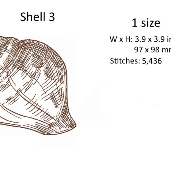 Shell Sketch Embroidery Design Bundle
