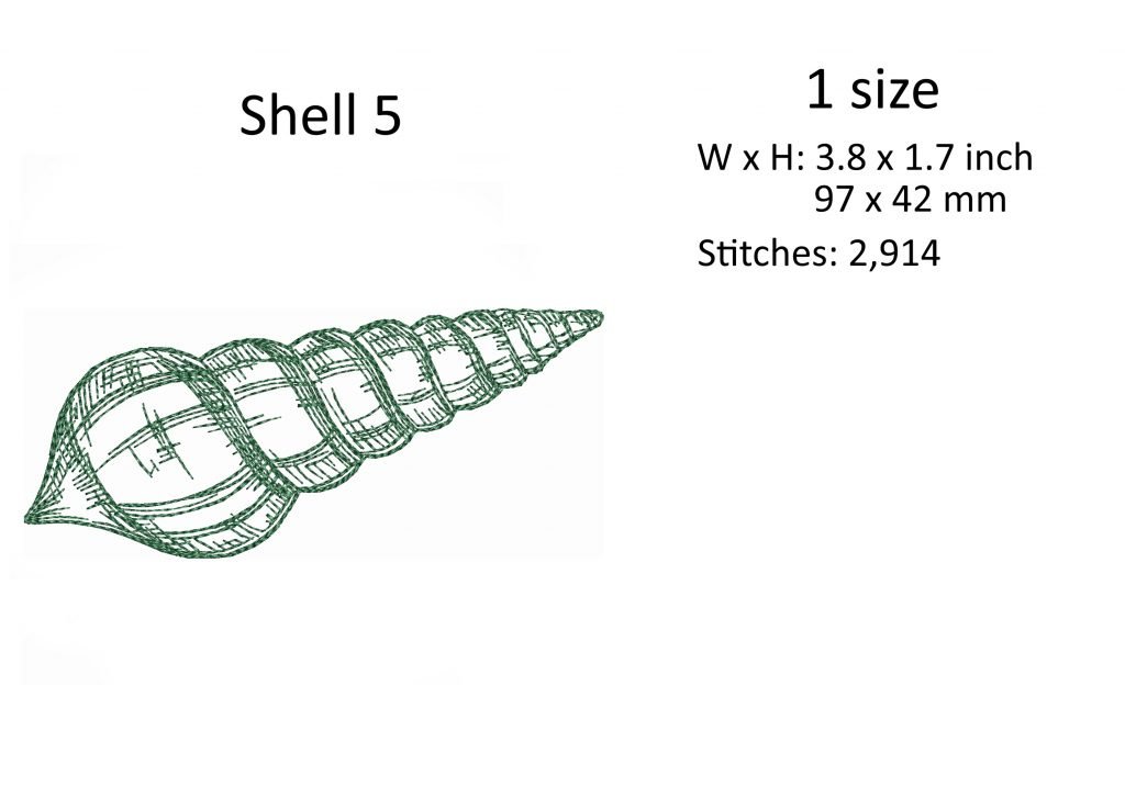 Shell Sketch Embroidery Design Bundle