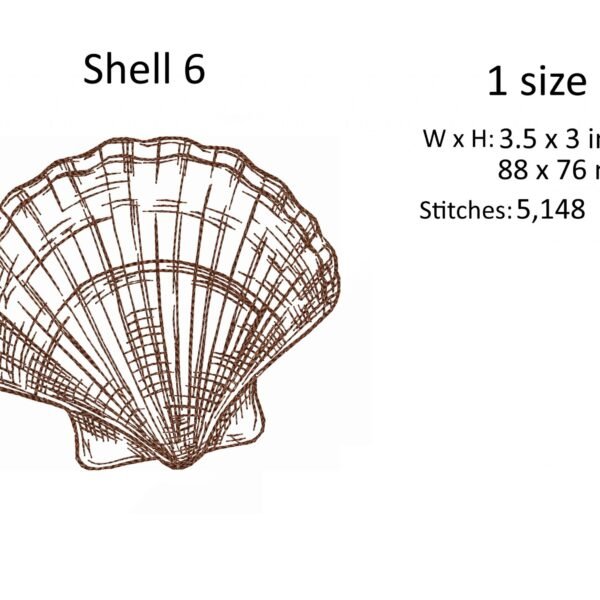 Shell Sketch Embroidery Design Bundle