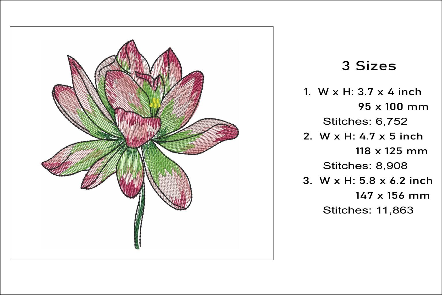 Abstract Embroidery Design | Simple And Beautiful Lotus