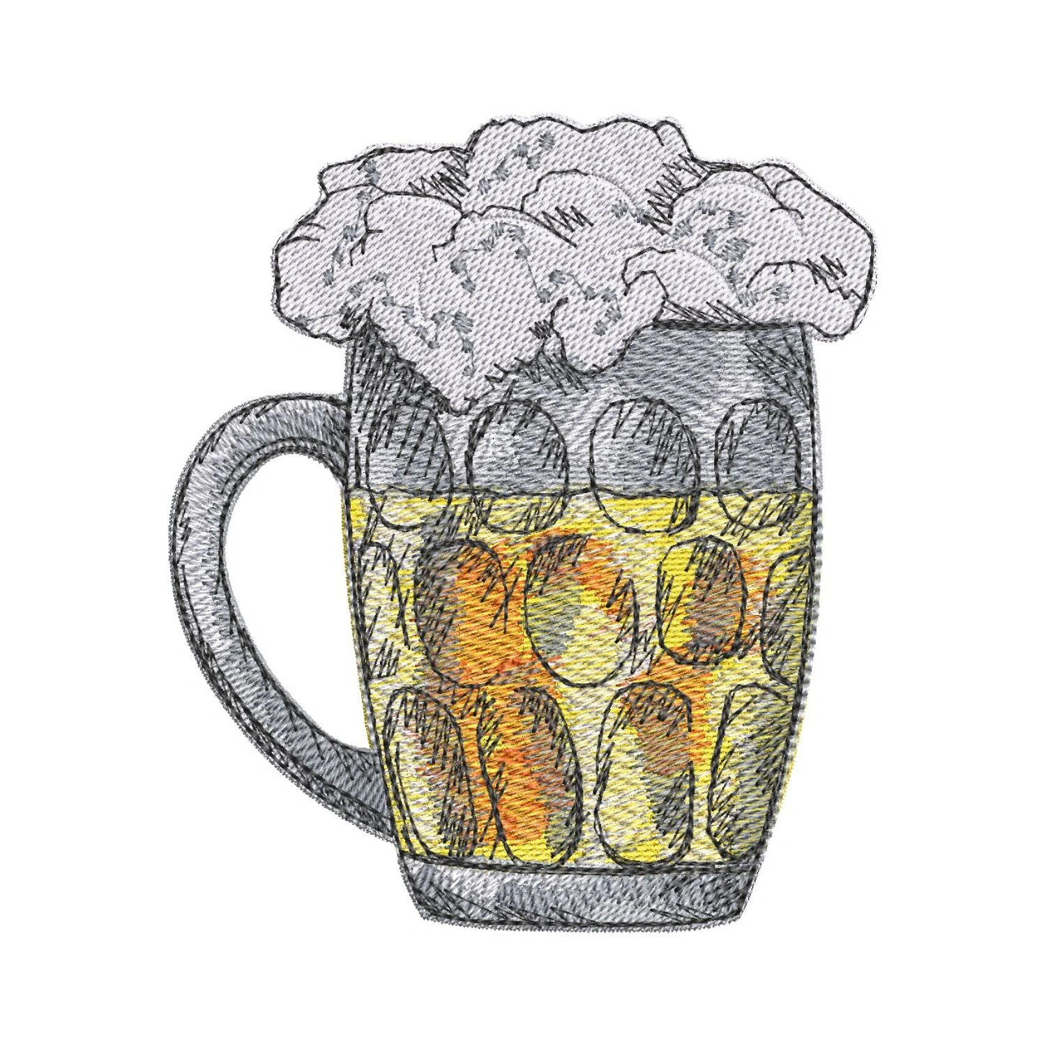 Pint Of Beer Embroidery Design – Drink Embroidery Pattern