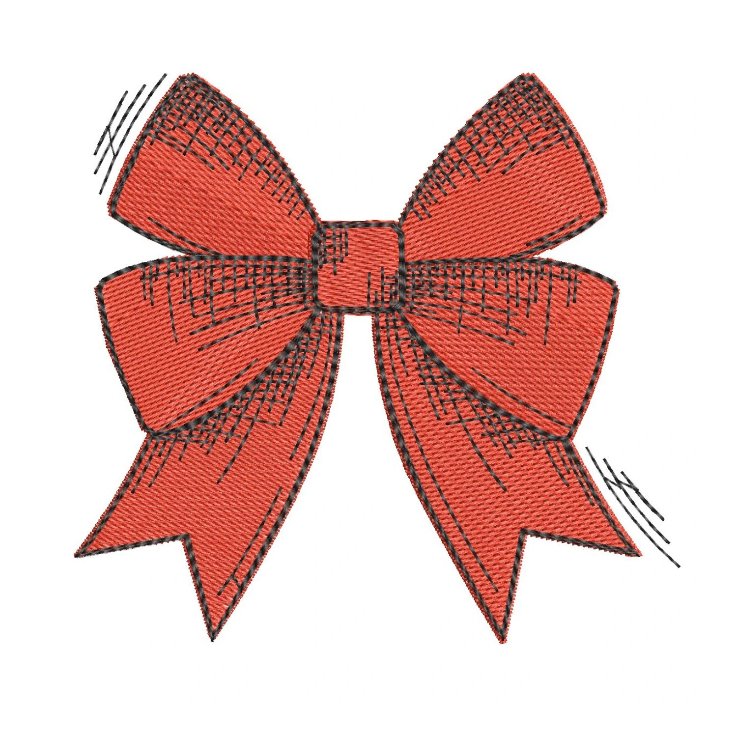Christmas Bow Embroidery Design – Red Bow Pattern