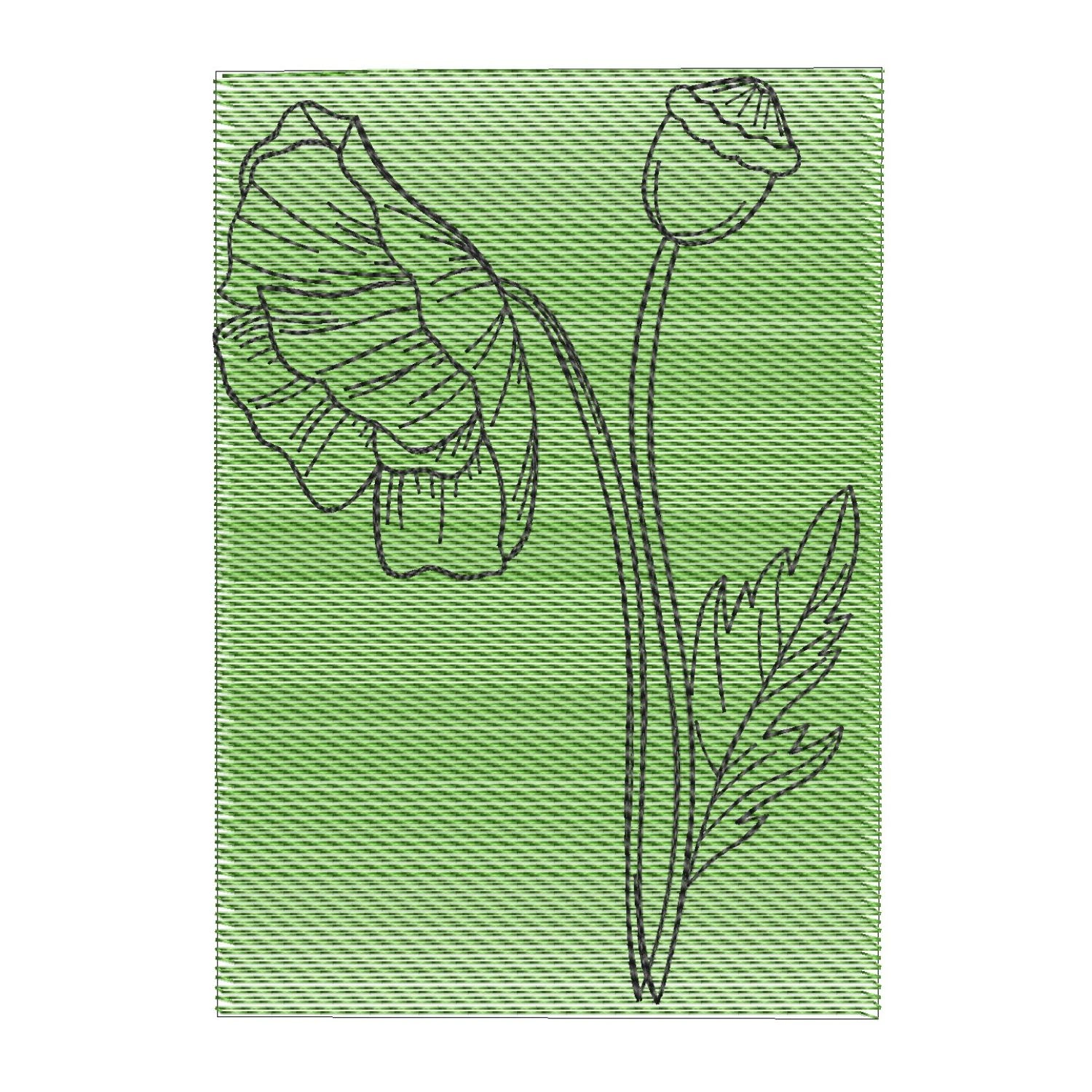 Poppy Machine Embroidery Design 2 – Abstract Embroidery