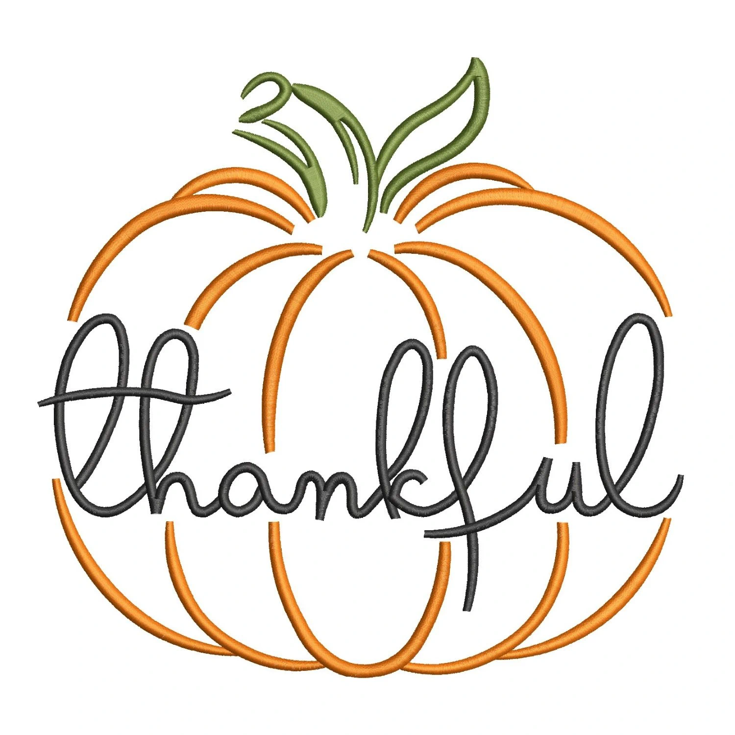 Thankful Pumpkin Embroidery Design – Autumn Pattern