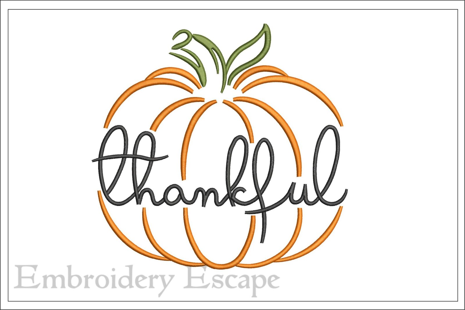 Thankful Pumpkin Embroidery Design – Autumn Pattern