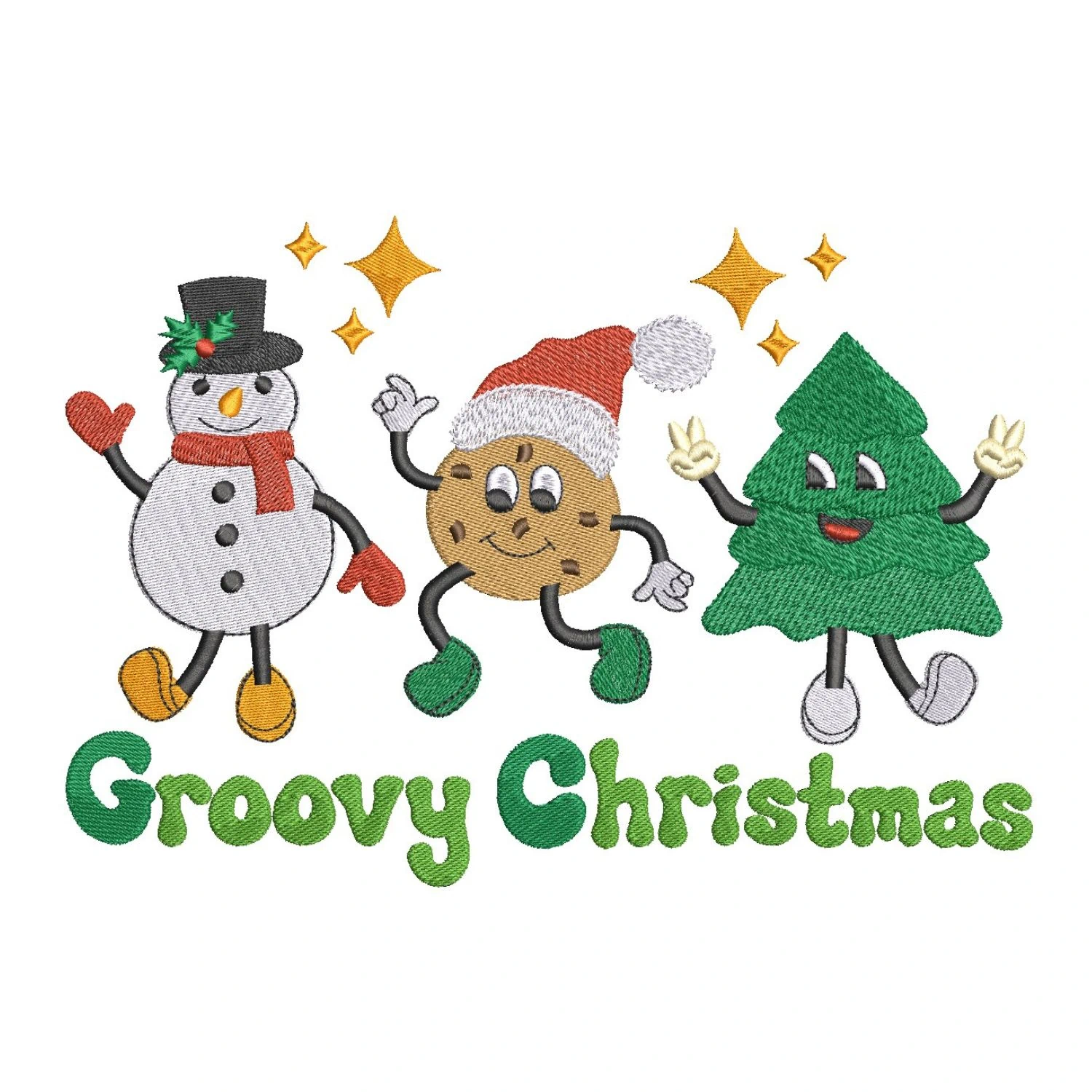 Groovy Christmas Embroidery Design – Funny Christmas Design