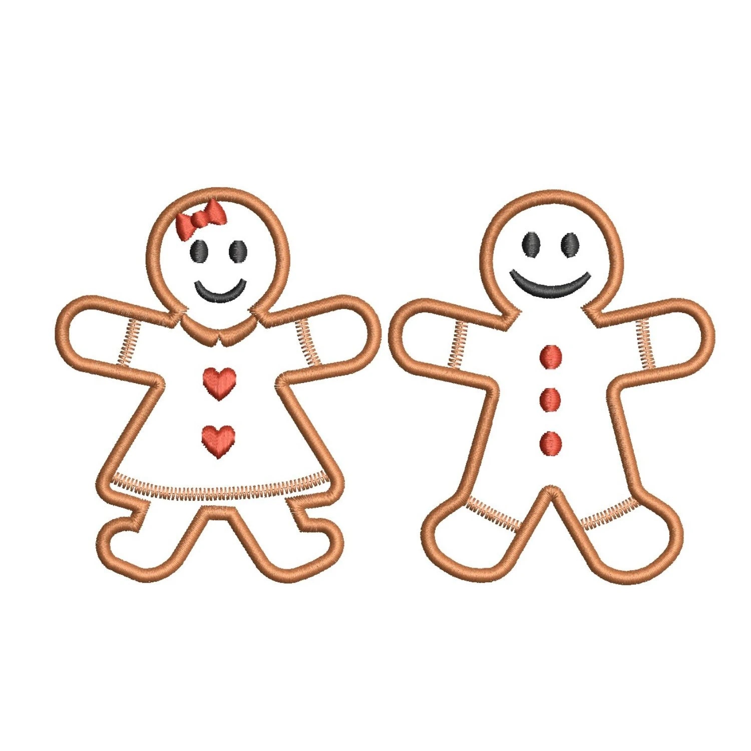 Gingerbread Couple Embroidery Design – Christmas Embroidery