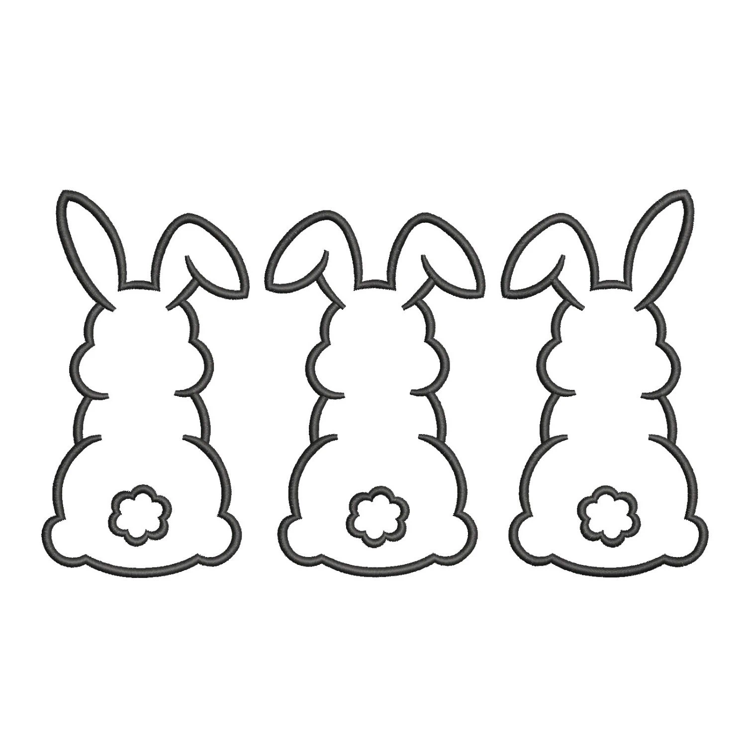 Bunny Outline Embroidery Design 2 – Cute Bunnies Embroidery