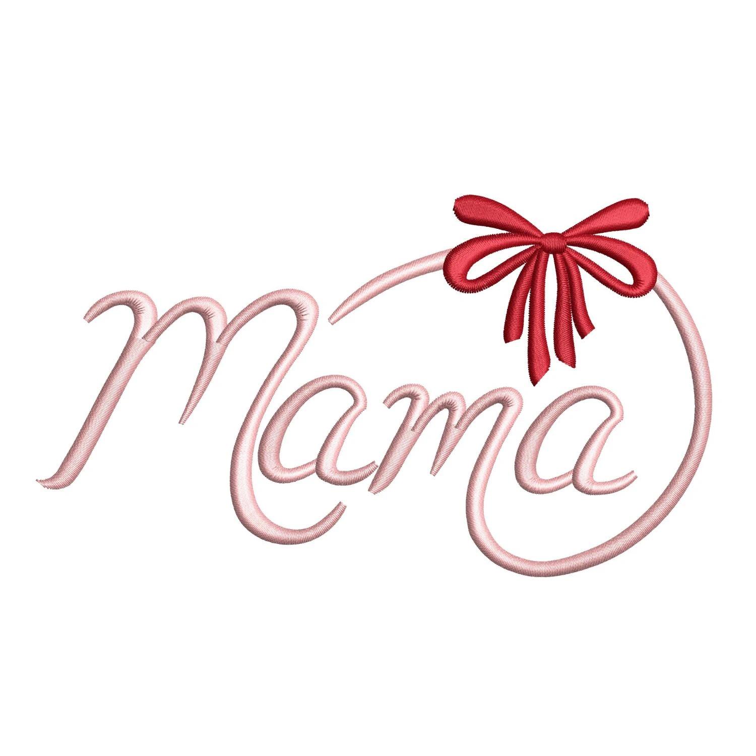 Mama Embroidery Design – Red Ribbon